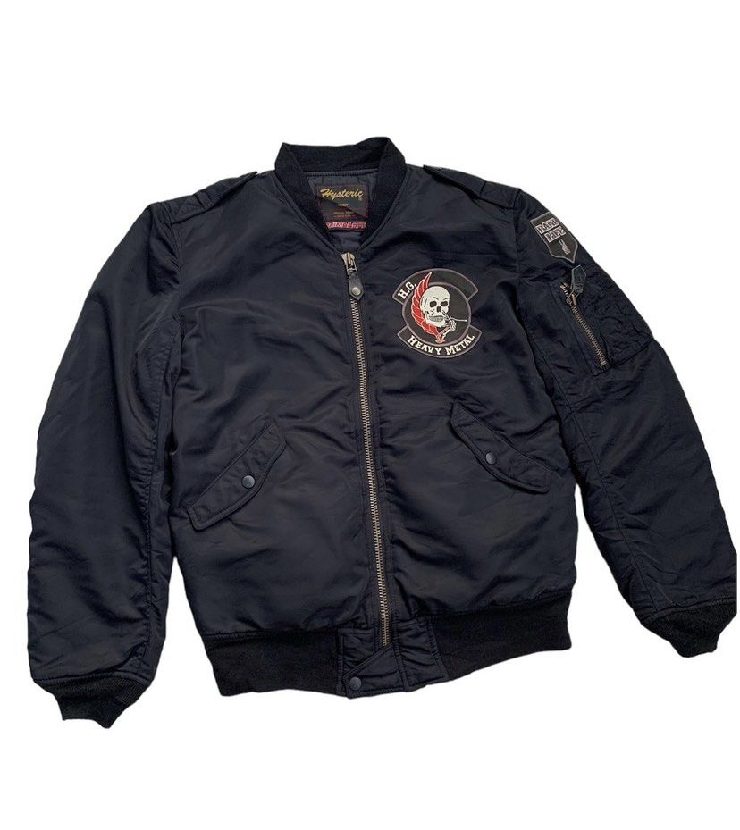 HYSTERIC GLAMOUR PRIMALOFT HEAVY METAL PACTH SKULL BOMBER JACKET ...