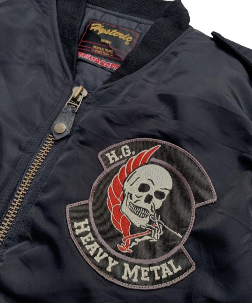 HYSTERIC GLAMOUR PRIMALOFT HEAVY METAL PACTH SKULL BOMBER JACKET ...
