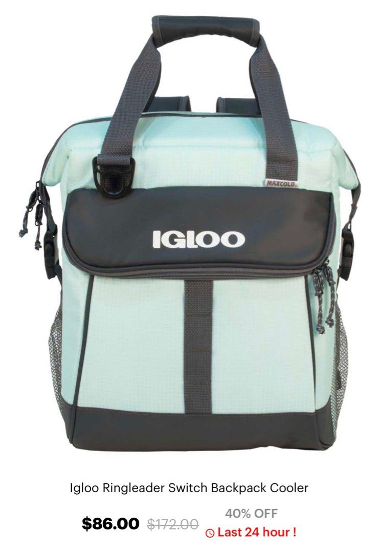 IGLOO RingLeader Switch Cooler Backpack on Carousell