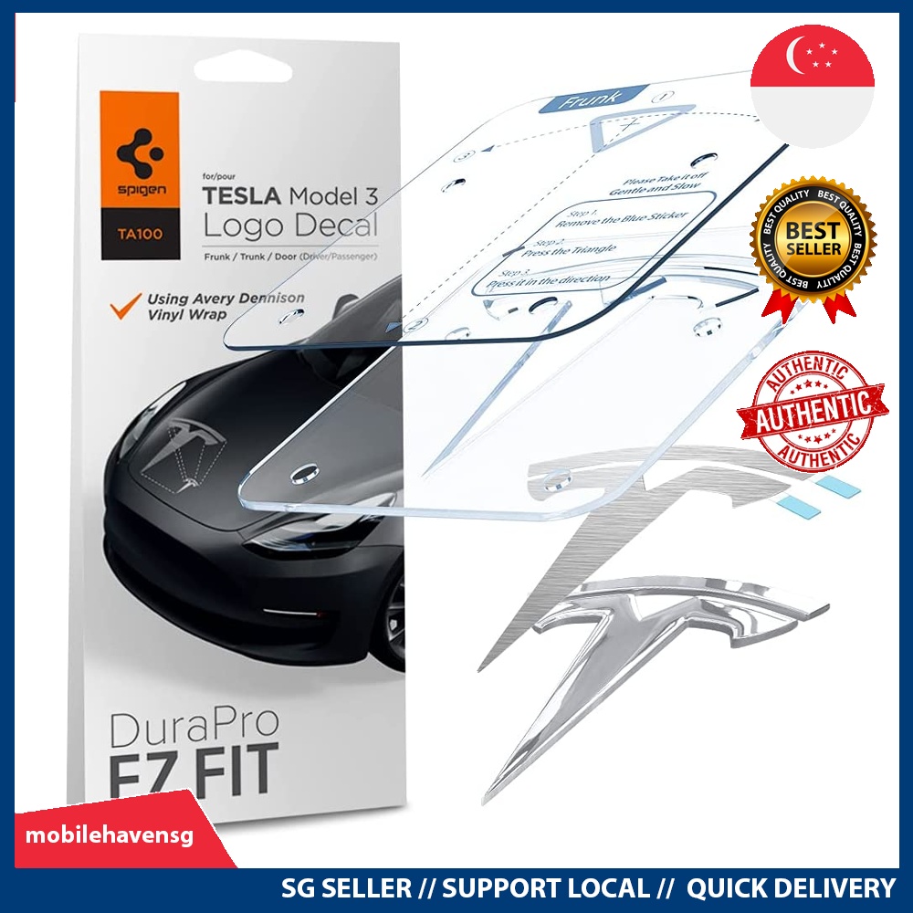 [instock] Spigen DuraPro EZ Fit Tesla Logo Decal Designed for Model 3 ...
