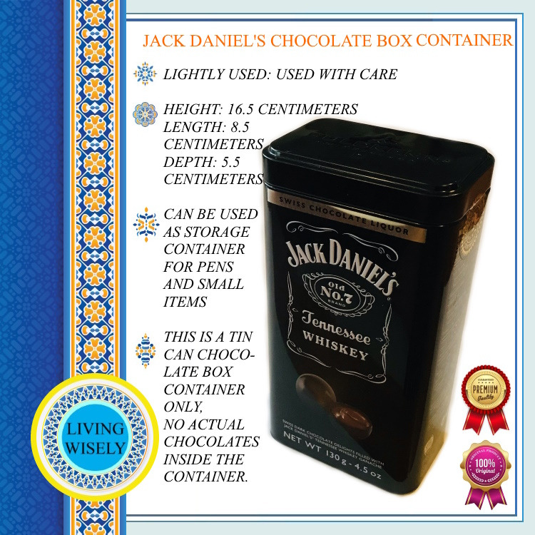 Jack Daniel's Tin Can Chocolate Box Container, Furniture & Home Living ...