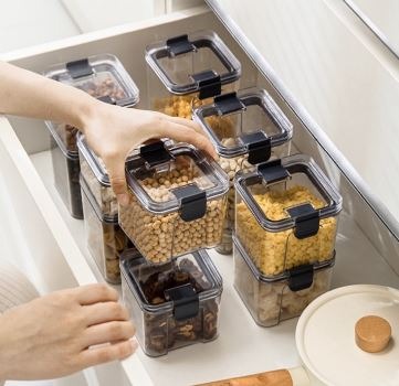 kitchen food organizer rice noodles jar organizer box fresh fridge box ...