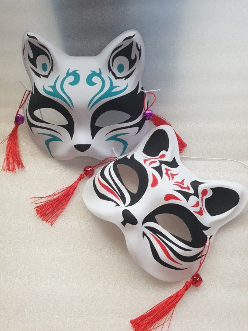 Japanese Kitsune Inu Boku Fox Cat Anime Mask Cosplay Mask Cat Mask Half ...