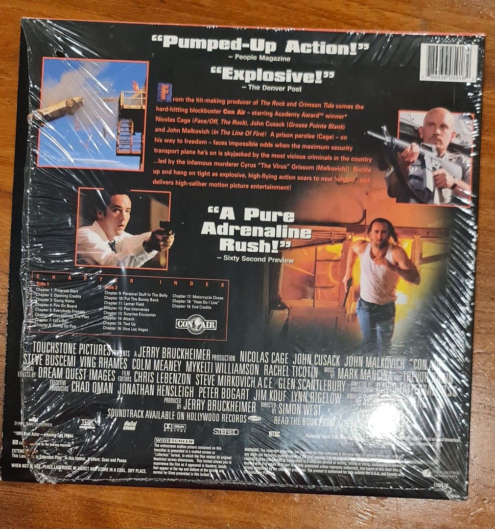 Laser disc Movie : Con Air, Musik & Media, CD, DVD & Lainnya di Carousell