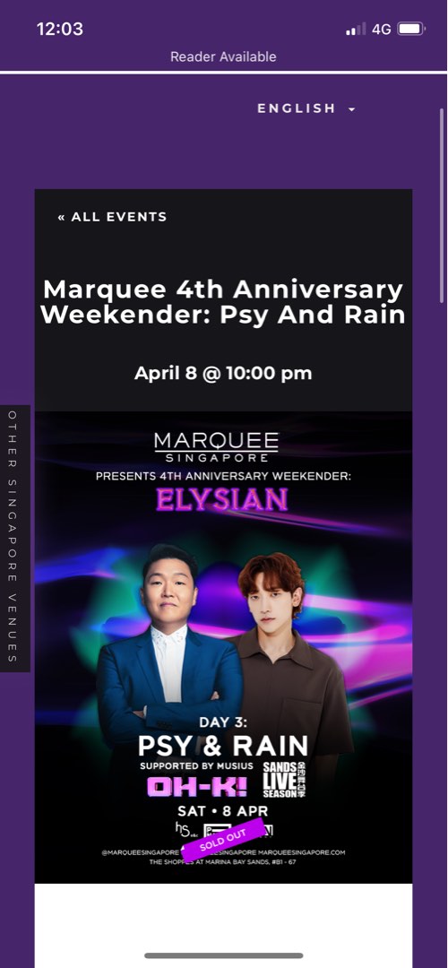 LF MARQUEE PSY x RAIN TICKETS, Tickets & Vouchers, Event Tickets on ...