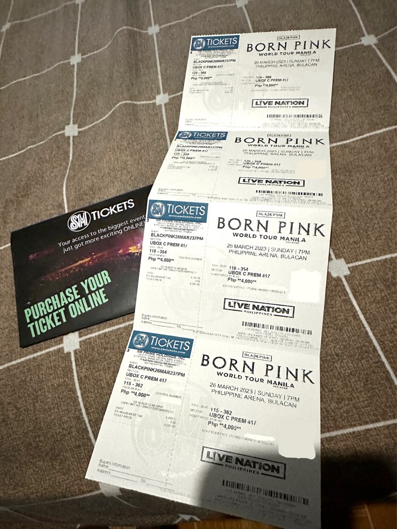 [NEGOTIABLE] Blackpink Born Pink Manila Day 2. UPPER BOX C PREMIUM/ UBC ...