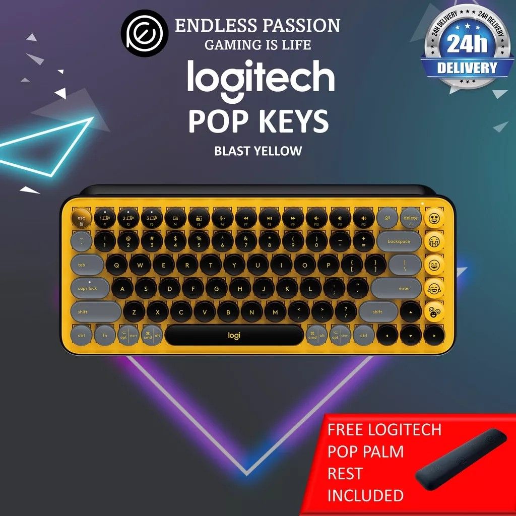 Logitech POP Keys Wireless Mechanical Keyboard with Customizable Emoji ...