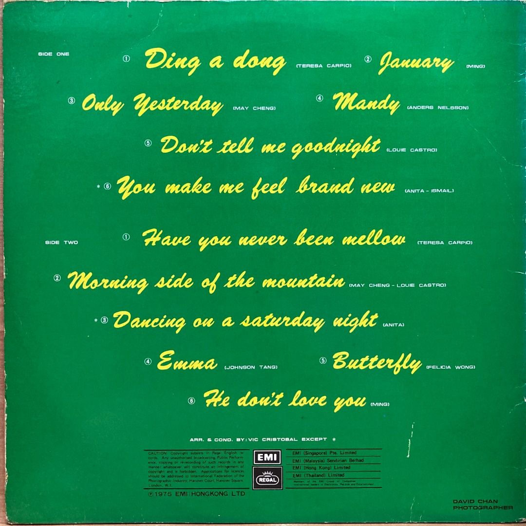 LP 黑膠唱片 EMI Hit Sounds Vol.2 Teresa Carpio Ming May Cheng Anders ...