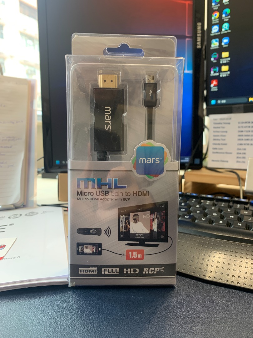Mars MHL Micro USB 5pin to HDMI adapter with RCP 高清轉換線, 手提電話, 電話及其他裝置配件 ...
