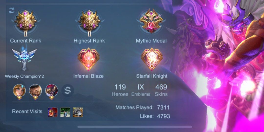 MLBB Account - Lots of premium Skin, Video Gaming, Video Games, Others ...