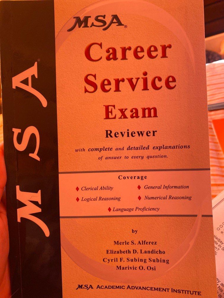 MSA Career Service Exam, Hobbies & Toys, Books & Magazines, Assessment ...