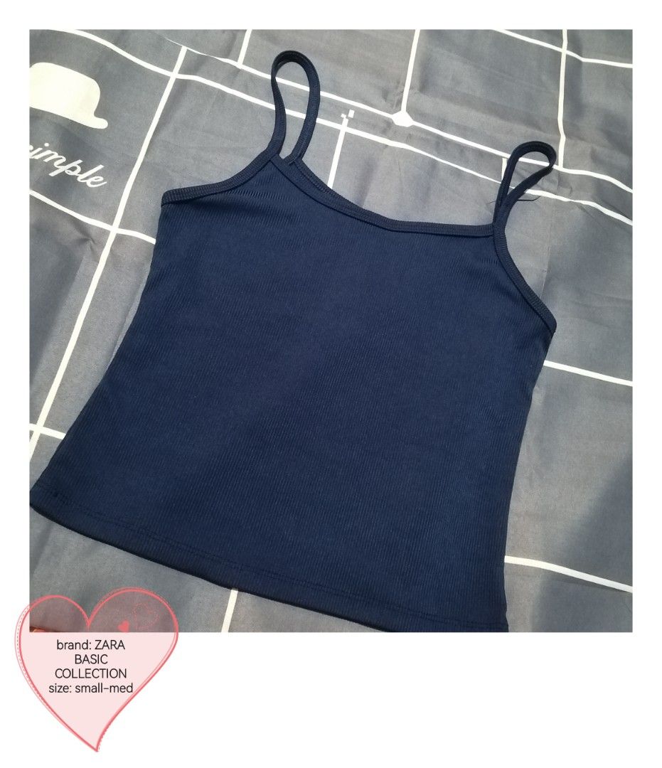 Navy Blue Sando Top on Carousell