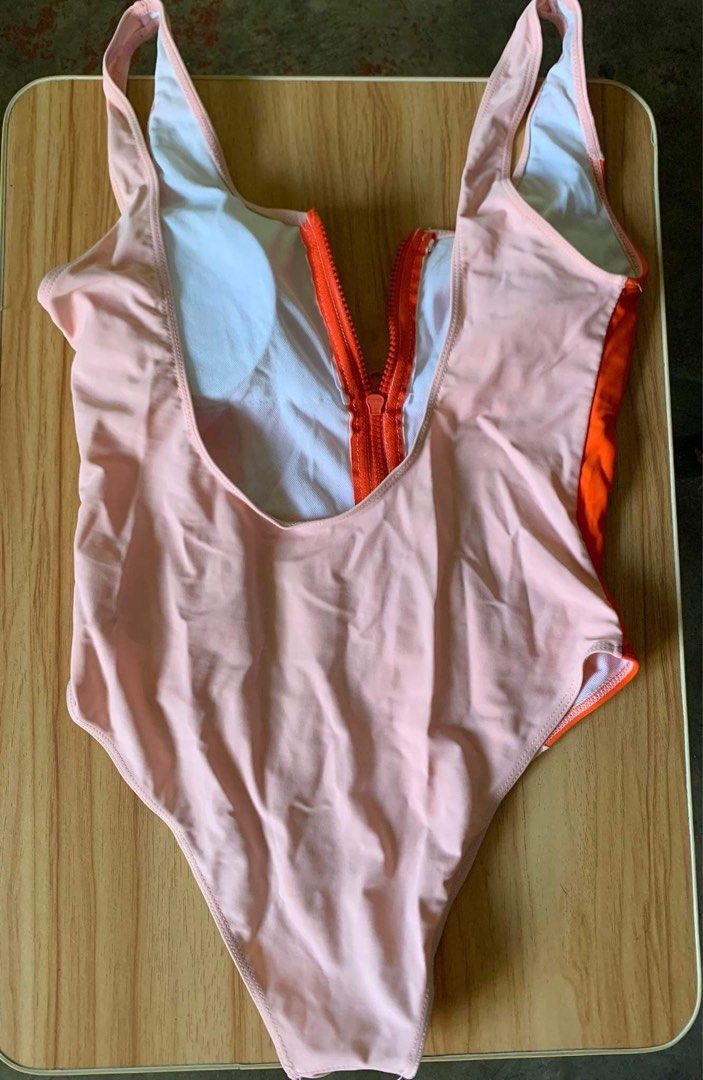 Neon Orange One Piece Swimsuit Bikini on Carousell