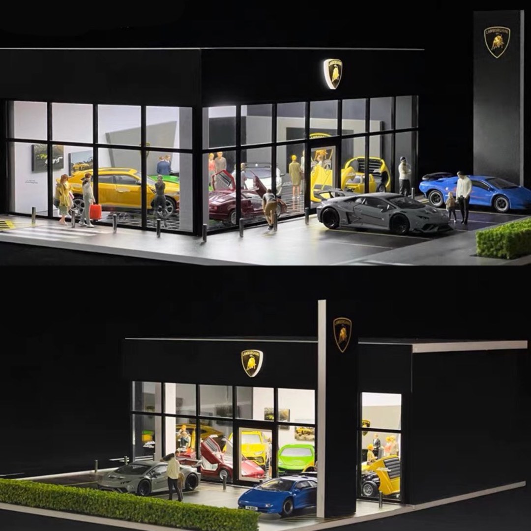 1/64 Gfans Lamborghini Showroom Diorama with LED for diecasts Hot ...