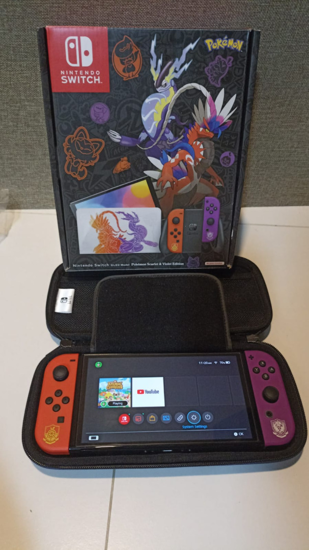 Nintendo Switch Oled Pokemon Scarlet and Violet Editon. Full set with ...