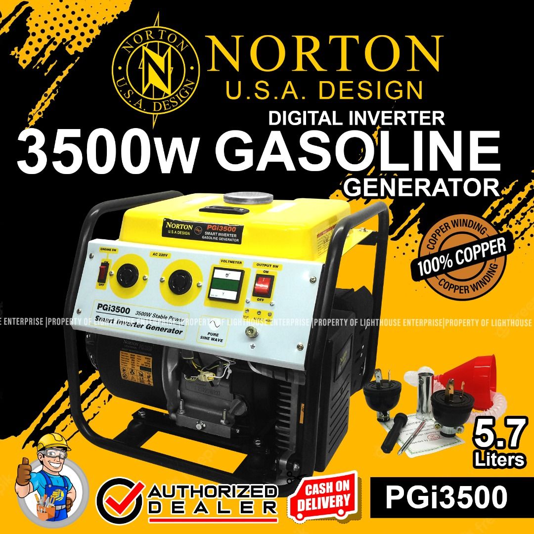 NORTON 3.5kva 3500w 4-Stroke Smart Digital Inverter Gasoline Generator ...