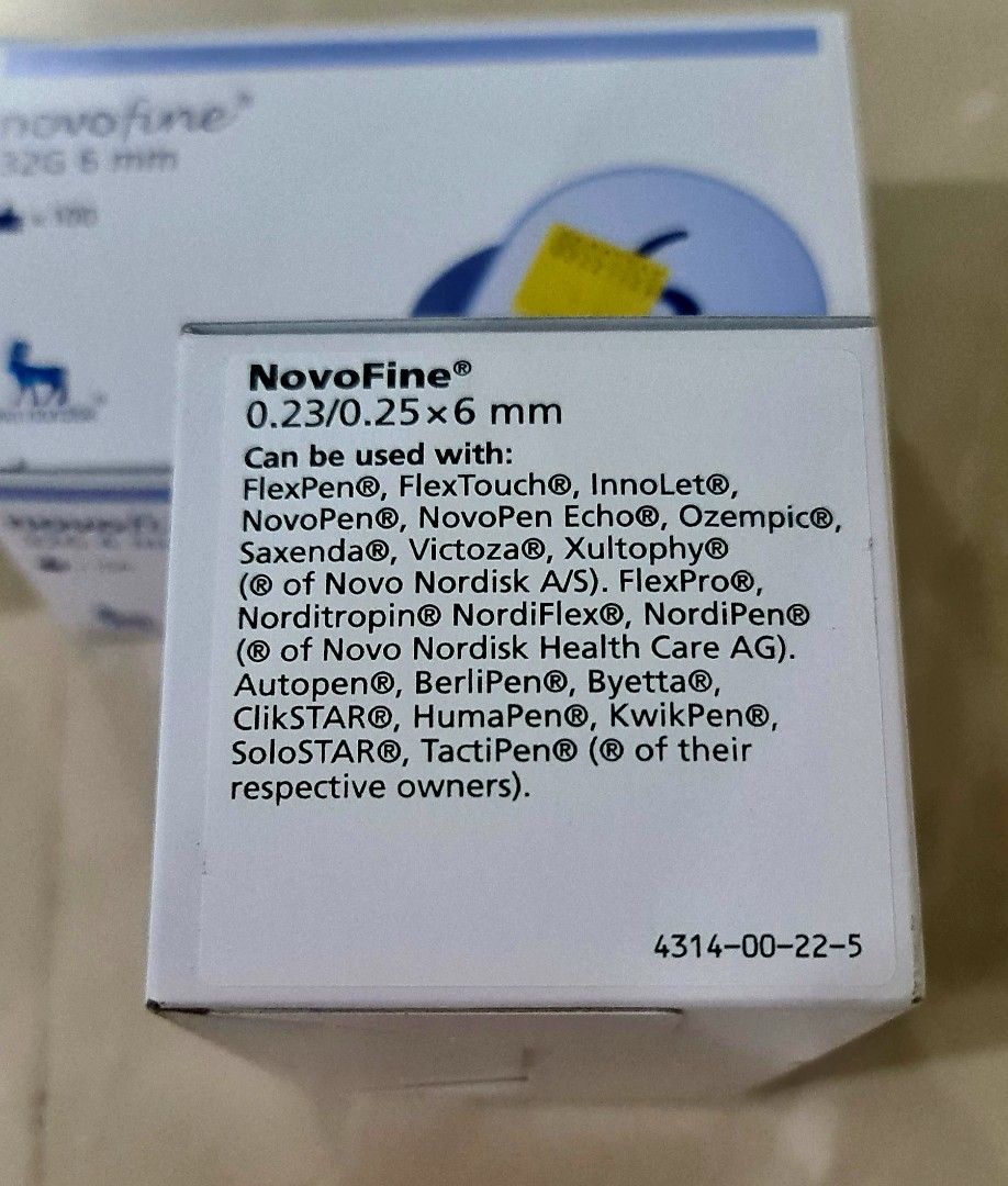 Novofine Needles 6mm x 32g, 100pcs & Paralin, Health & Nutrition ...