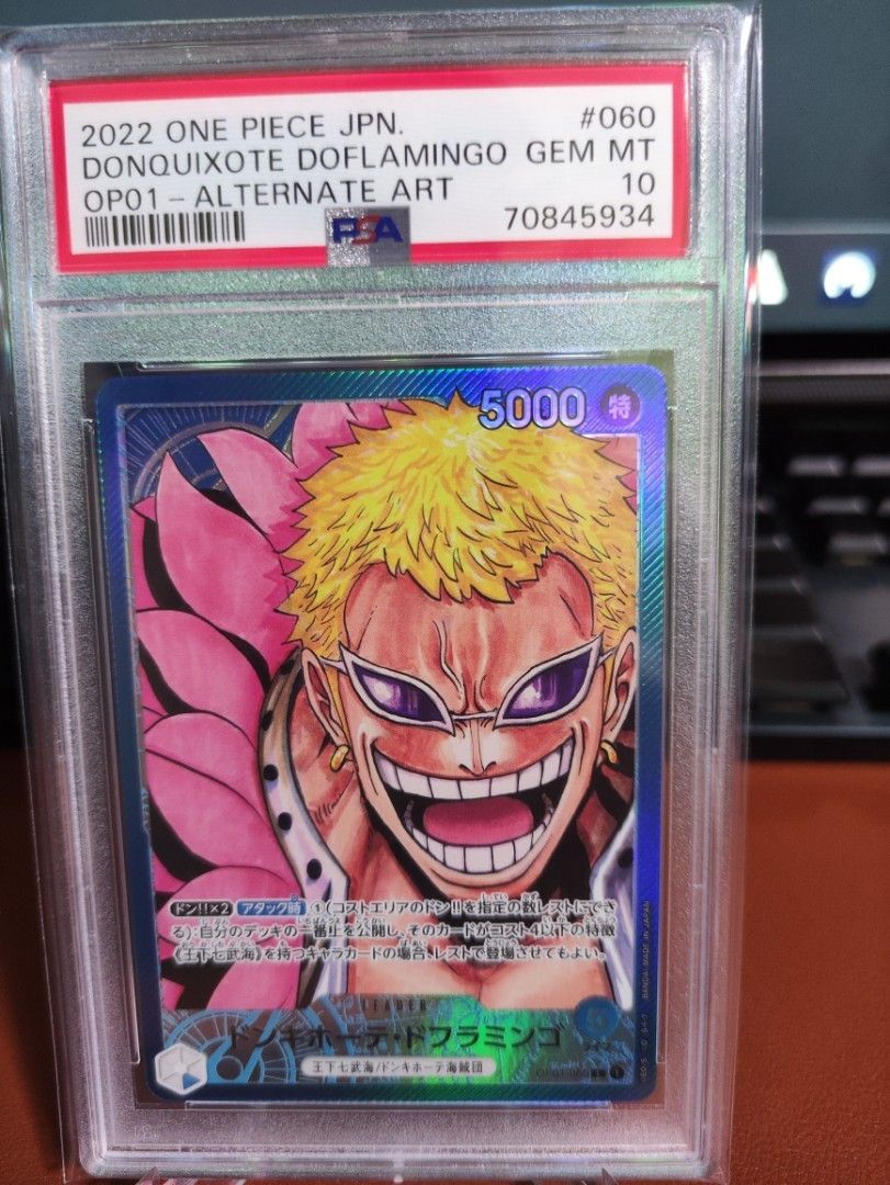 One Piece TCG Donquixote Doflamingo OP01-060 Leader Alternate Art PSA 10, Hobbies & Toys ...