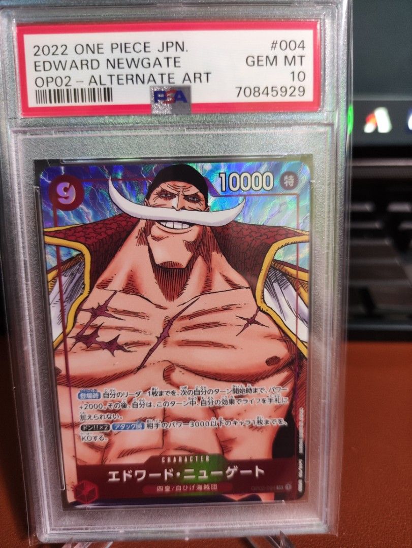 One Piece TCG Edward Newgate OP02-004 Alternate Art PSA 10, Hobbies ...