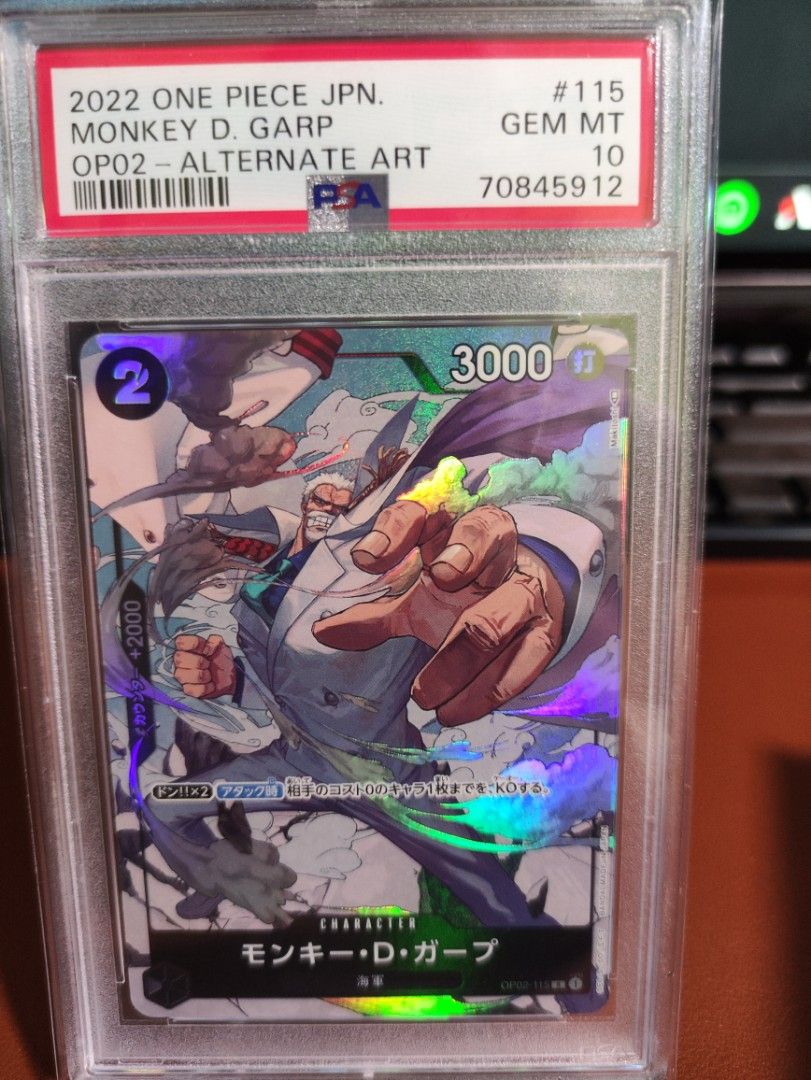 One Piece TCG Monkey.D.Garp OP02-002 Leader Alternate Art PSA 10, Hobbies & Toys, Memorabilia ...