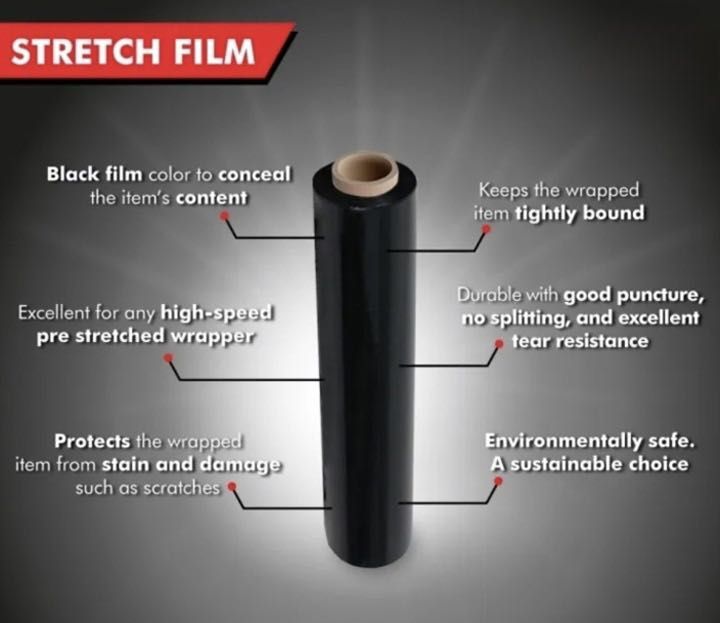 HIP/renovation Pallet Wrap Stretch Film Packing cling wrap (Black ...