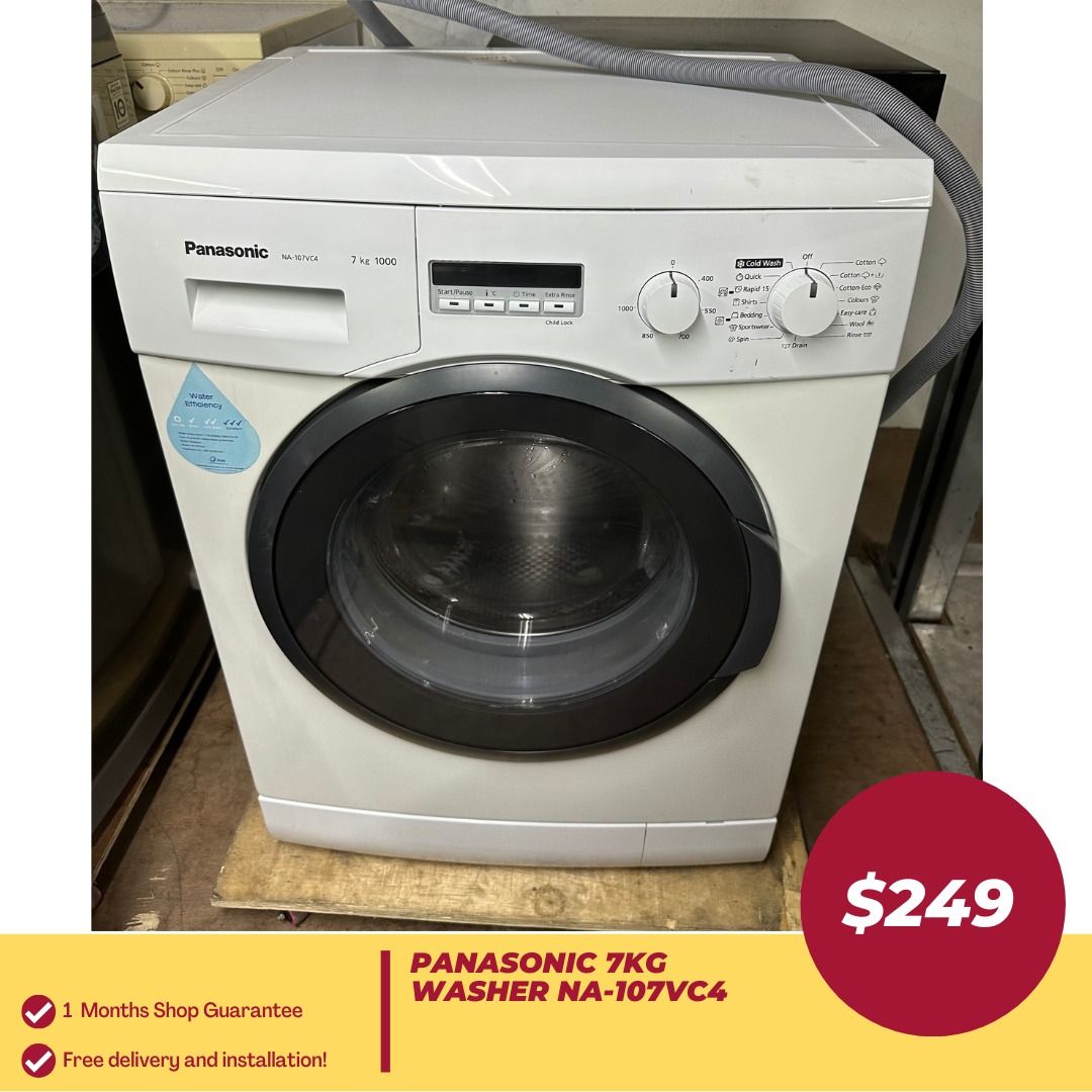PANASONIC 7KG Washer NA-107VC4, TV & Home Appliances, Washing Machines and Dryers on Carousell