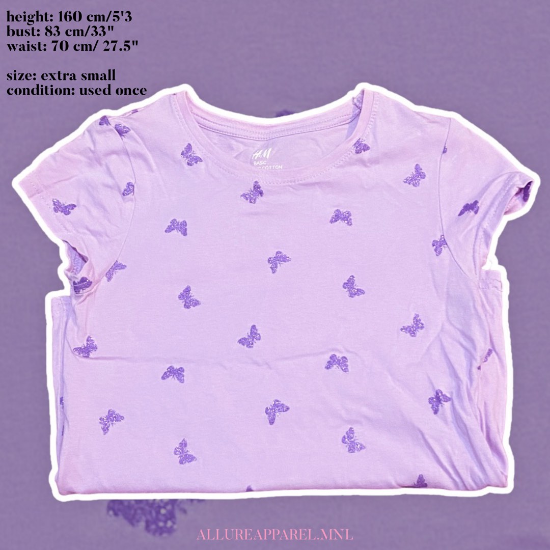 pastel purple graphic baby tee on Carousell