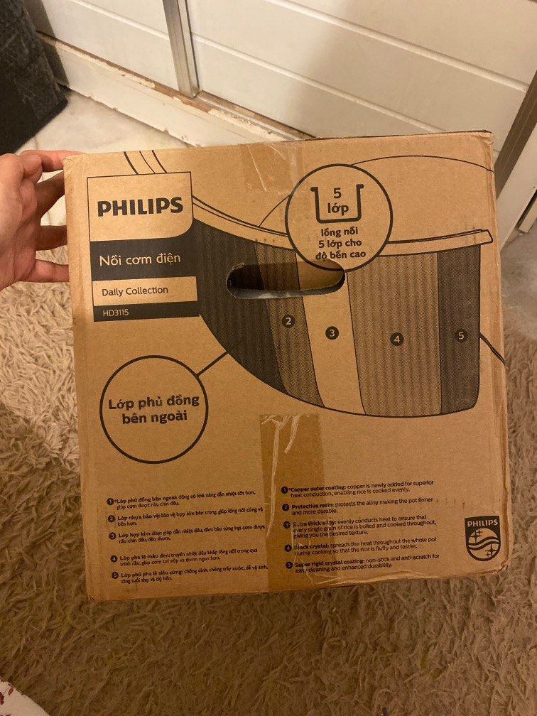 Philips HD3115 Daily Collection Rice Cooker 1.8L, TV & Home Appliances ...