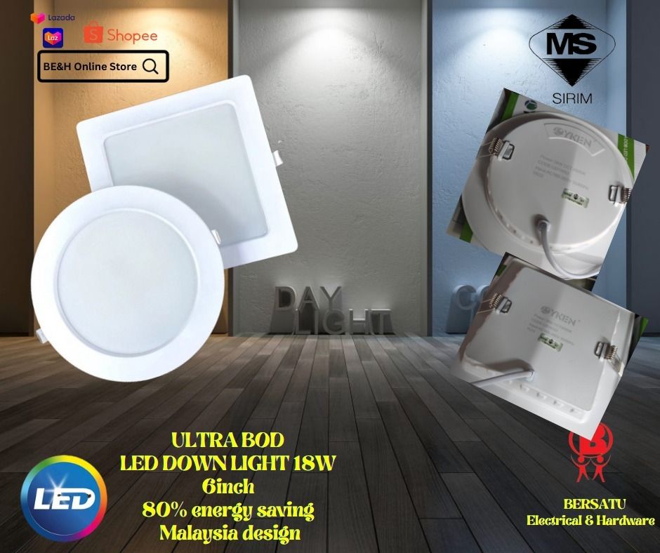 PROMOSI YKEN 6" lampu downlight 18watt, Furniture & Home Living, Lighting & Fans, Lighting on ...