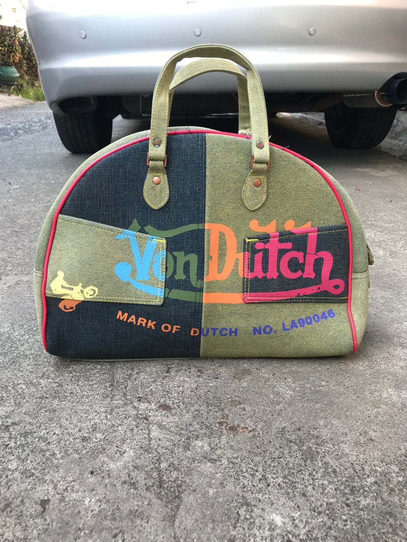Rare Vintage - Von Dutch - Denim Travel Bag "Authentic" on Carousell