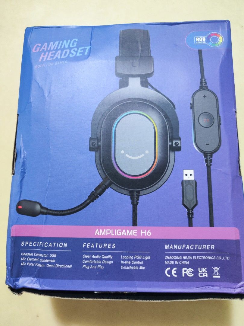 RGB Gaming Headset Fifine Ampligame H6, Audio, Headphones & Headsets on ...