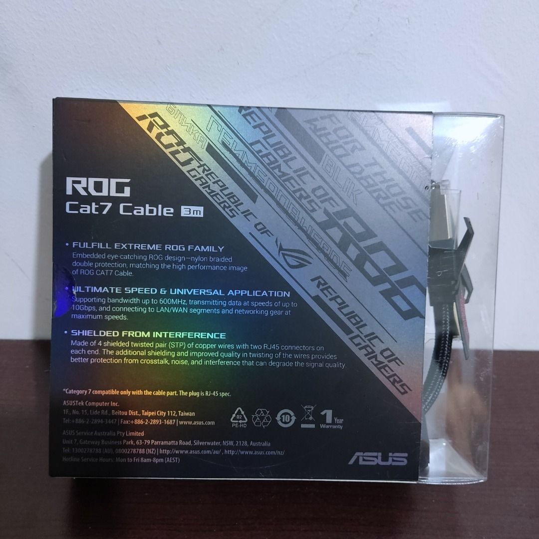 ROG Cat7 Cable 3m, Computers & Tech, Parts & Accessories, Cables ...