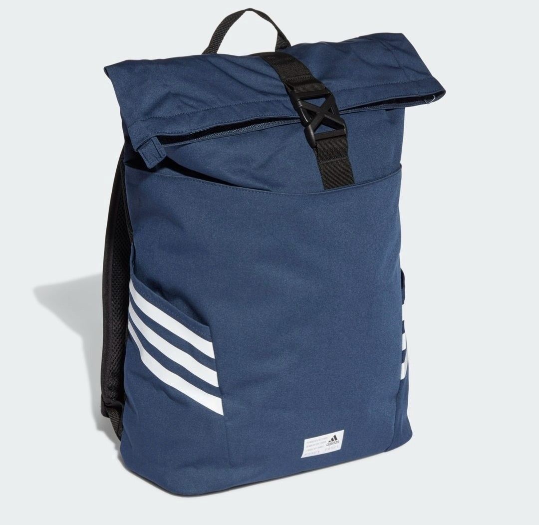 Rolltop Backpack Navy Adidas, Men's Fashion, Bags, Backpacks on Carousell