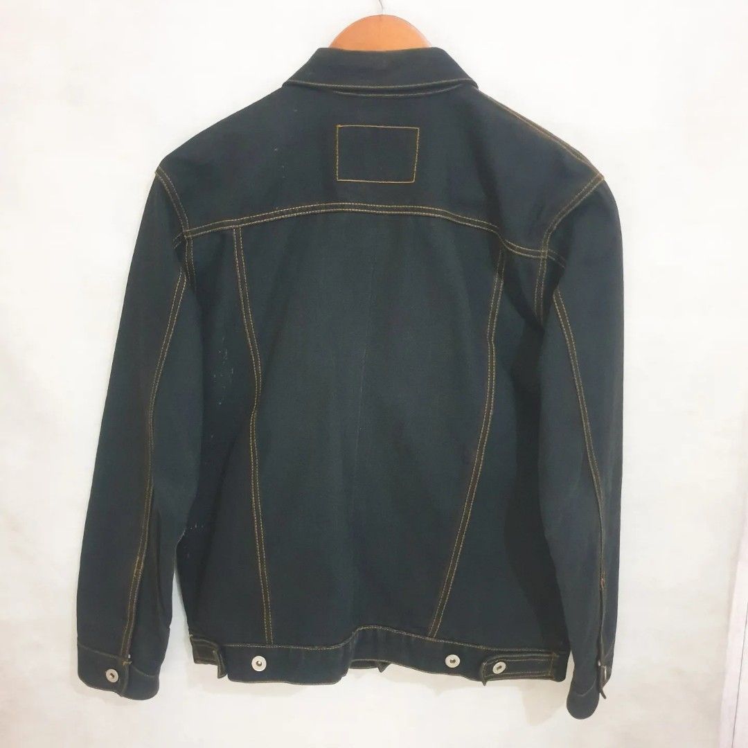 Simissty CUSTOM Trucker Denim Jacket Black x Black Selvedge Red Line ...