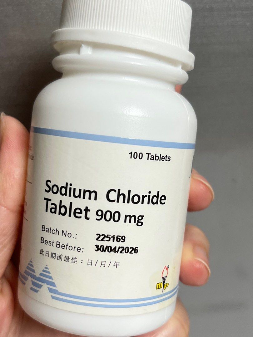 sodium chloride tablet 900mg, 健康及營養食用品, 健康補充品, 健康補充品 - 維他命及補充品 - Carousell