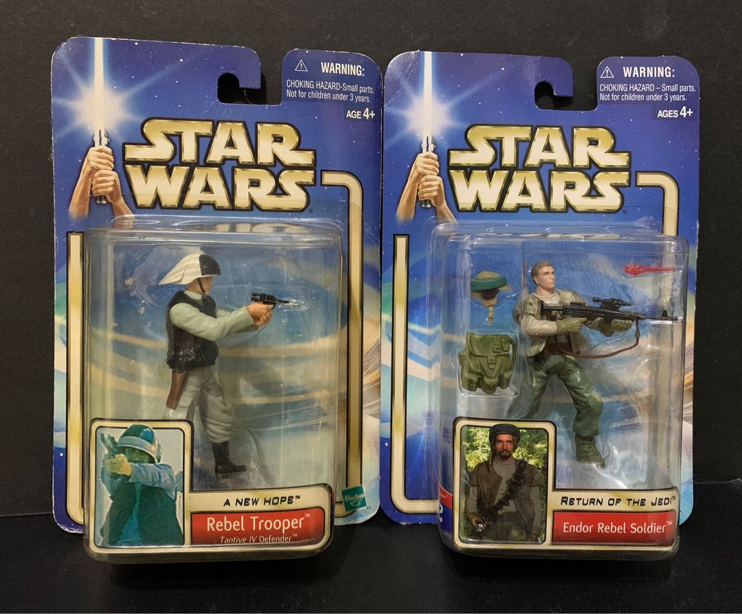 Star Wars Rebel Fleet Trooper and Endor Rebel Commando 3.75” MOC ...