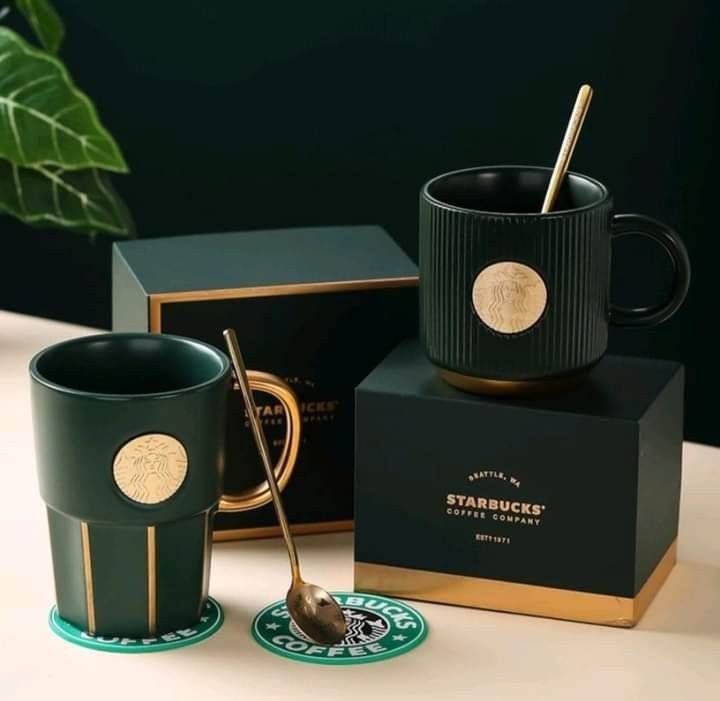 Starbucks Emerald Green Mug free spoon, Furniture & Home Living ...