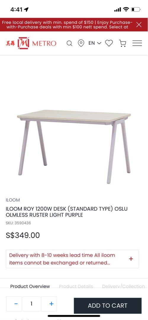 Study Table iloom, Furniture & Home Living, Furniture, Tables & Sets on ...