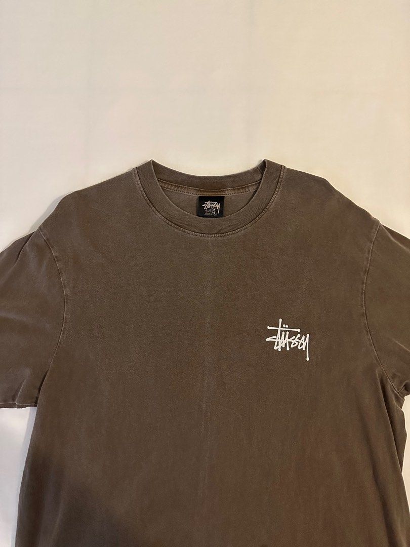 Stussy Brown Basic Pigment Dyed Tee, Men's Fashion, Tops & Sets ...