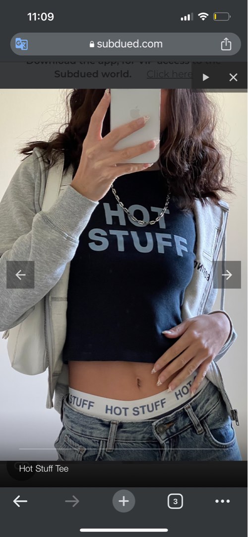 subdued hot stuff baby tee, Women's Fashion, Tops, Shirts on Carousell
