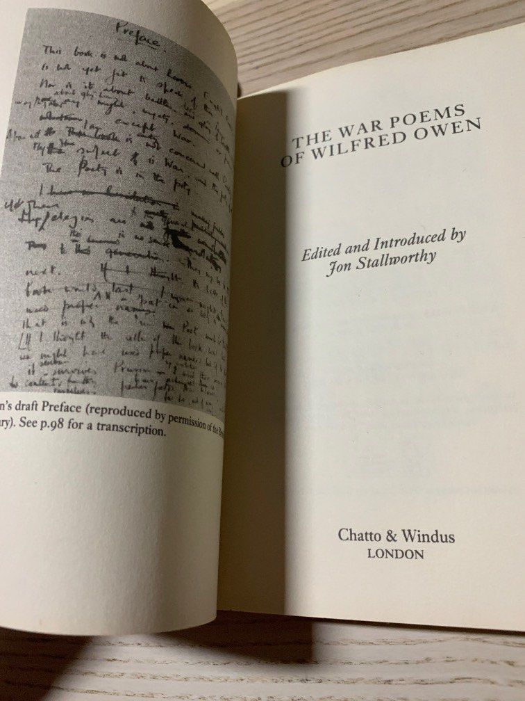The war poems by Wilfred Owen, Hobbies & Toys, Books & Magazines, Fiction & Non-Fiction on Carousell