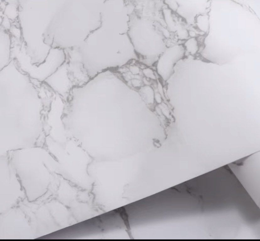 Thick 60cm x 5 Metres Self Adhesive Matte White Marble PVC Wall ...