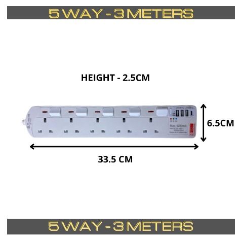 TIMER Premier Electrical Extension Socket Plug With 3 USB 1 TYPE C Port ...