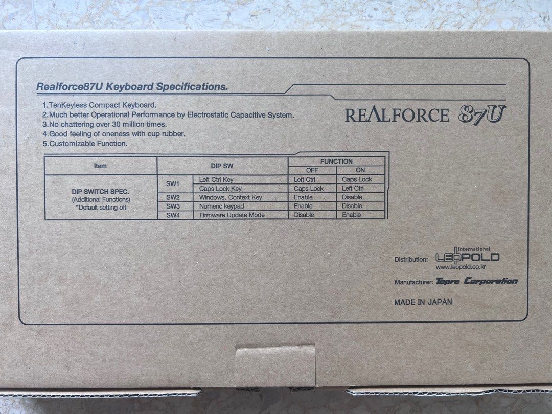 Topre Realforce 87u 10th Anniversary Tenkeyless Keyboard, Computers ...