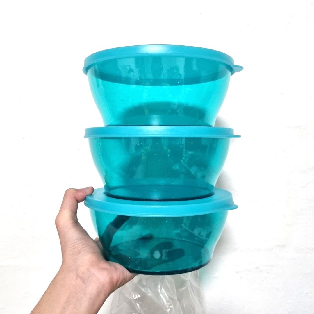 Tupperware 990 ml Elegant Sparkling Clear Large Round Container Bowl ...