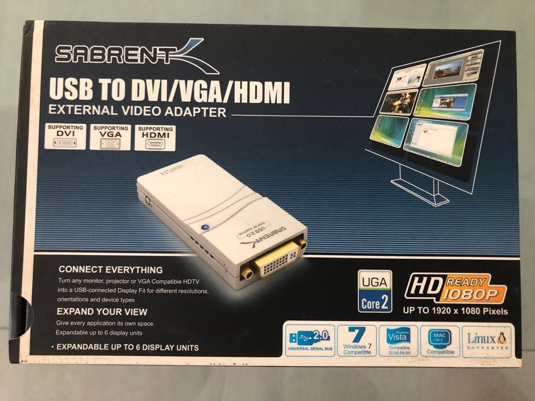 USB TO DVI/VGA/HDMI EXTERNAL VIDEO ADAPTER, Computers & Tech, Parts ...