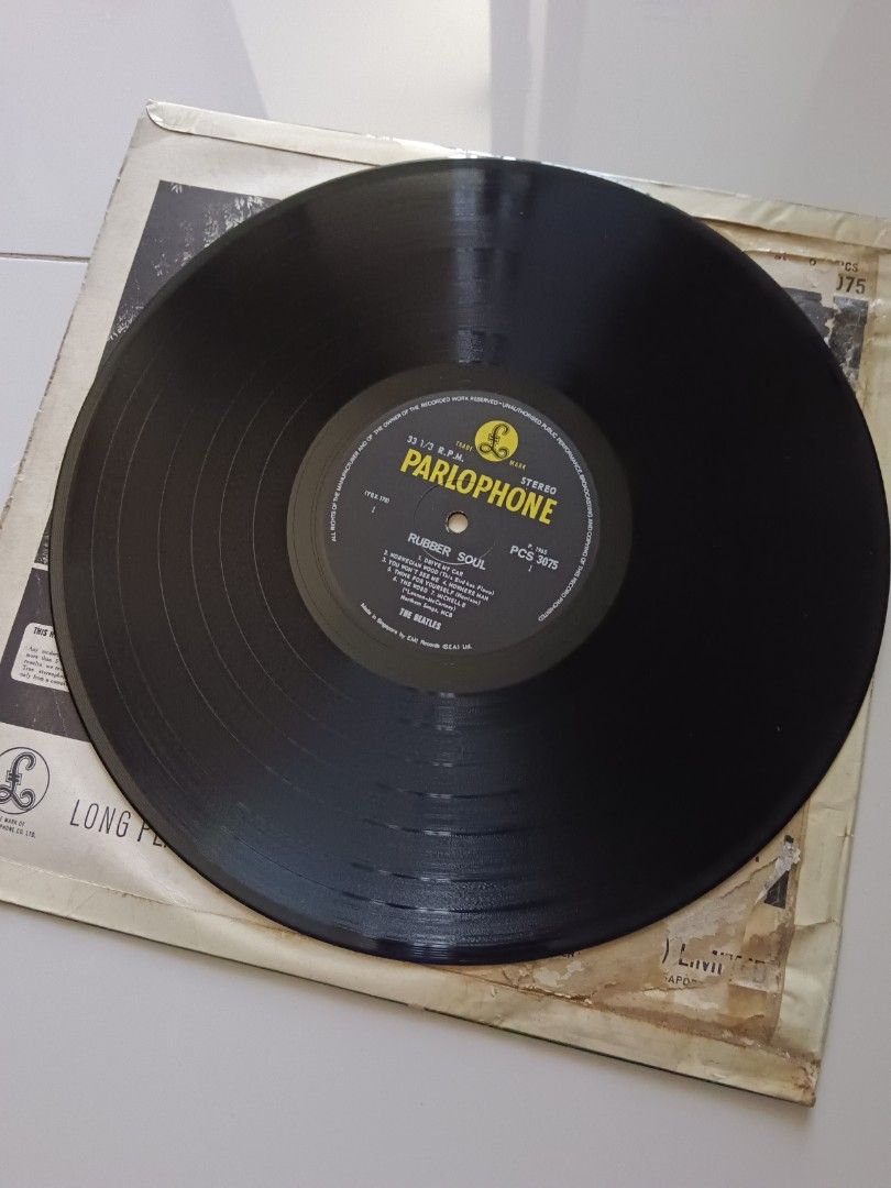 vintage 1965 vinyl LP - Beatles - Rubber Soul - PCS 3075, Singapore 1st ...