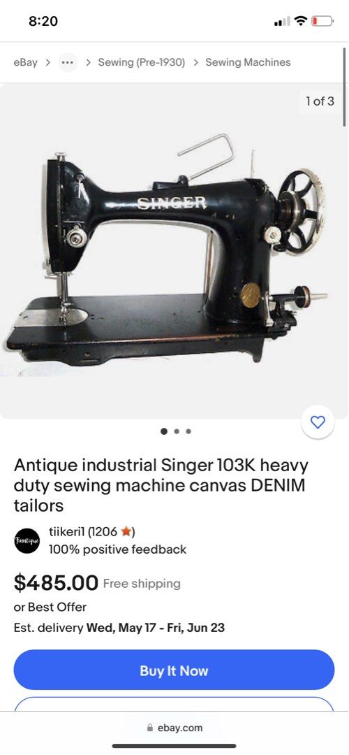 vintage WW2 sewing machine singer, TV & Home Appliances, Other Home ...