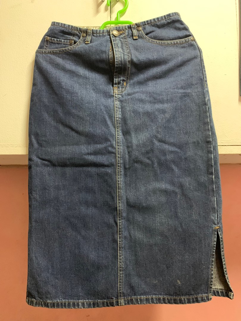 Wranco jeans midi denim skirt, Women's Fashion, Bottoms, Skirts on ...