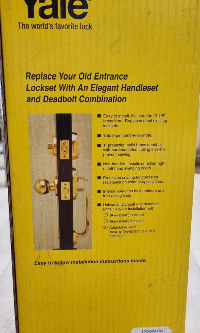 YALE Entrance Handle Set, Furniture & Home Living, Security & Locks ...